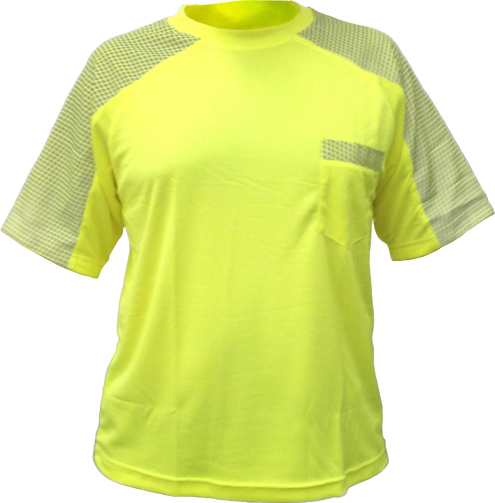 High Visibility Breathable Checker Board Reflective Tape T-Shirt